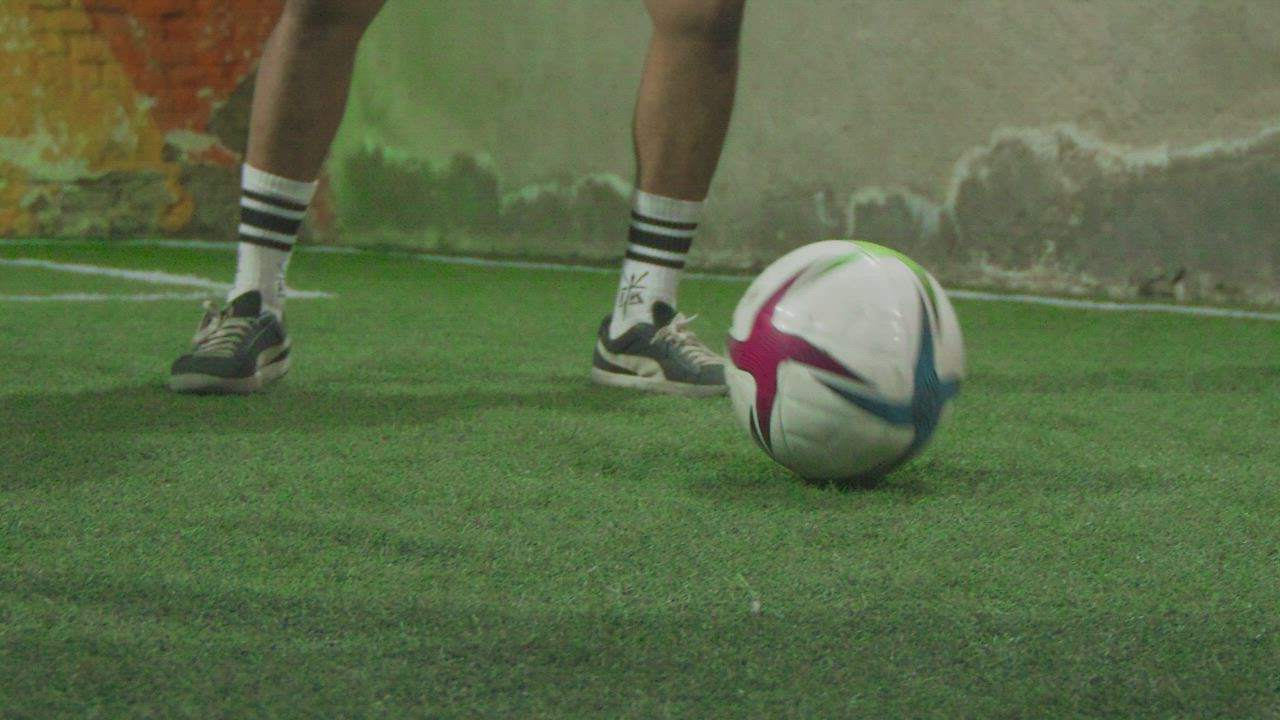 Soccer team crossing the ball on a court in the street - Free Stock Video