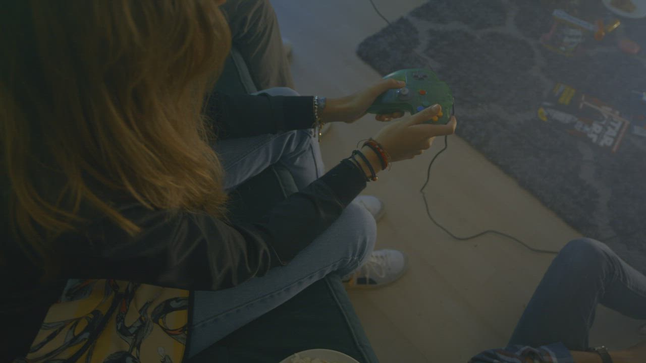 Video games night with friends - Free Stock Video