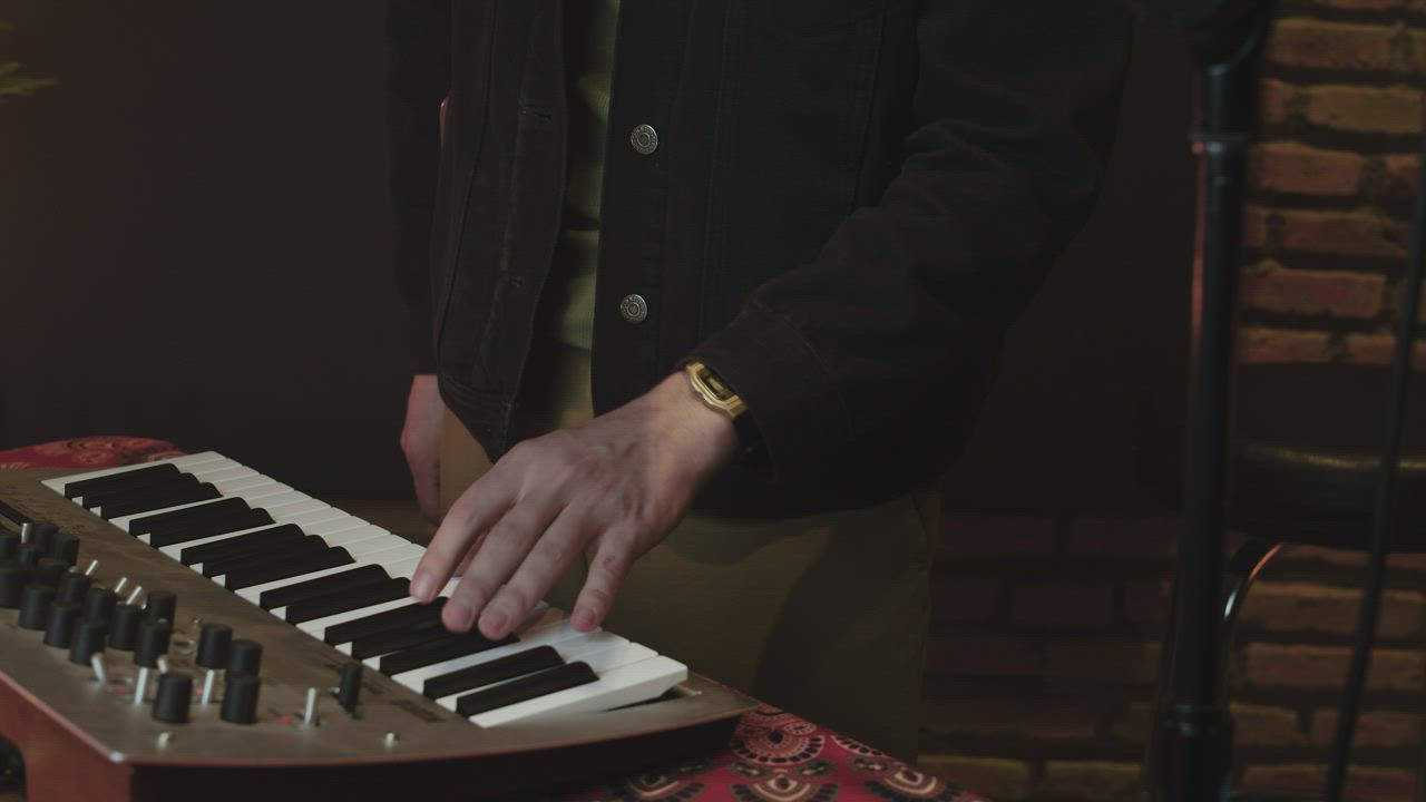 Pan shot in a music recording studio - Free Stock Video