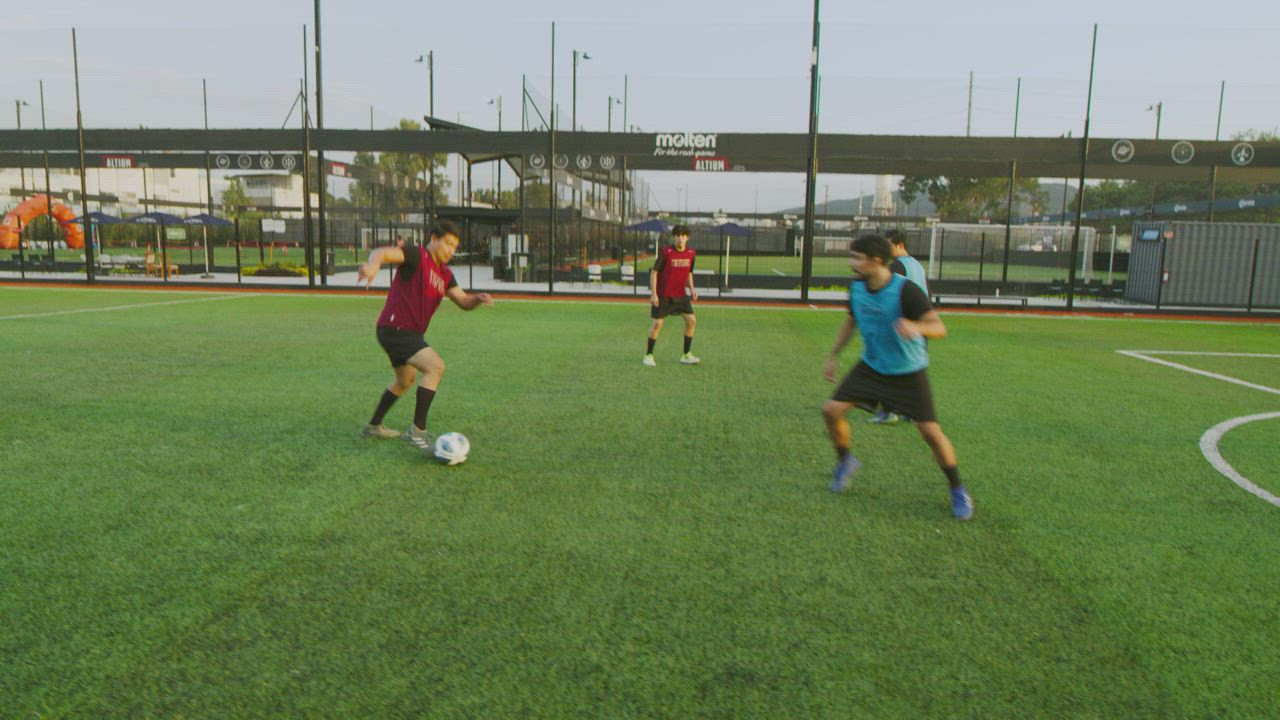 Play between two teams in a soccer match - Free Stock Video