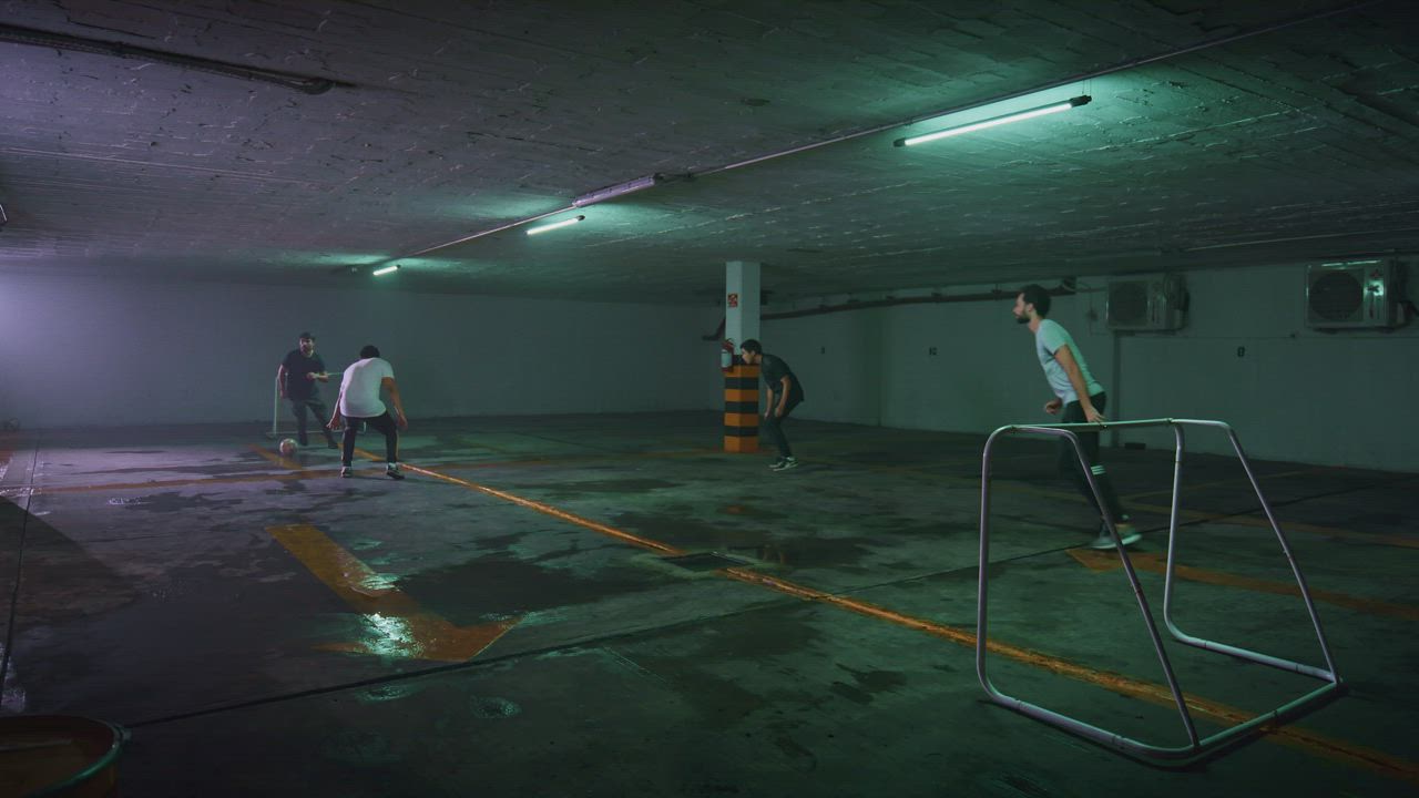 Goal play in a street soccer game - Free Stock Video