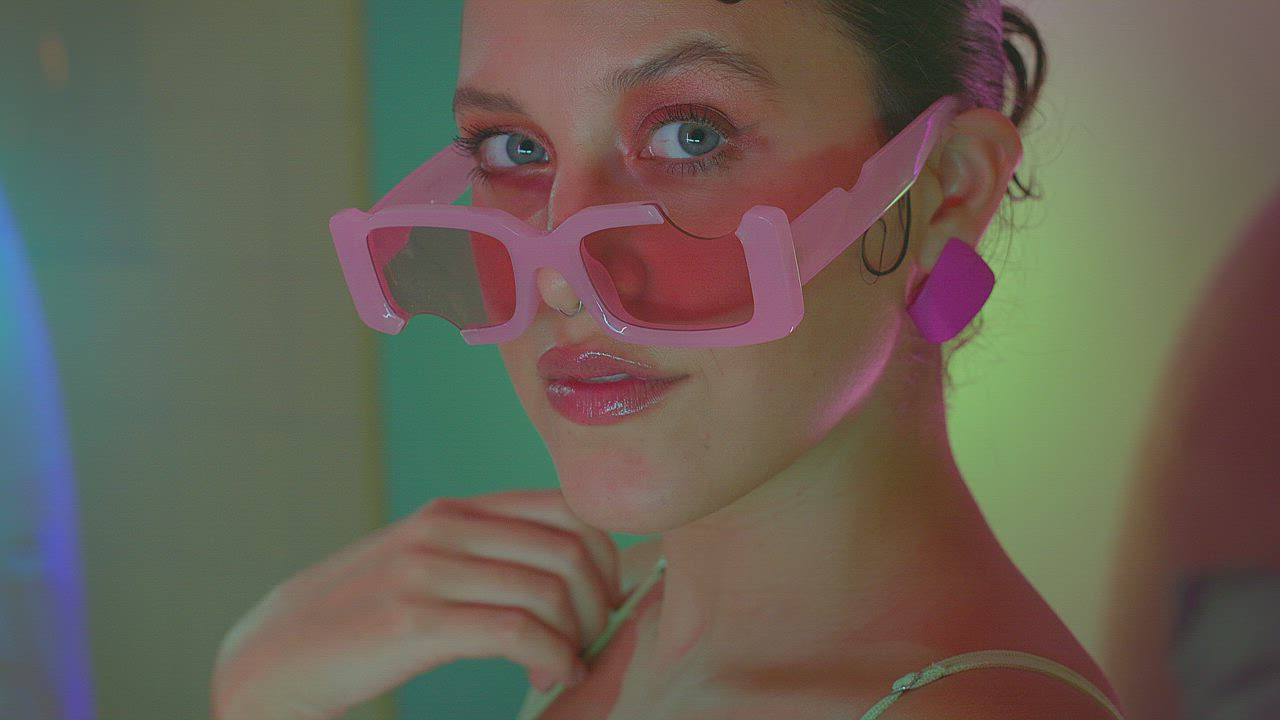 A colorful retro-style woman's face - Free Stock Video