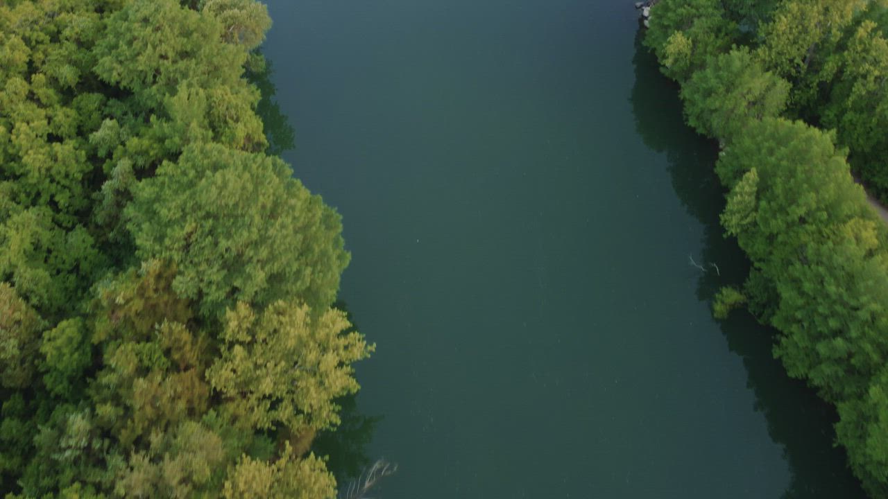 Aerial view of a large river - Free Stock Video