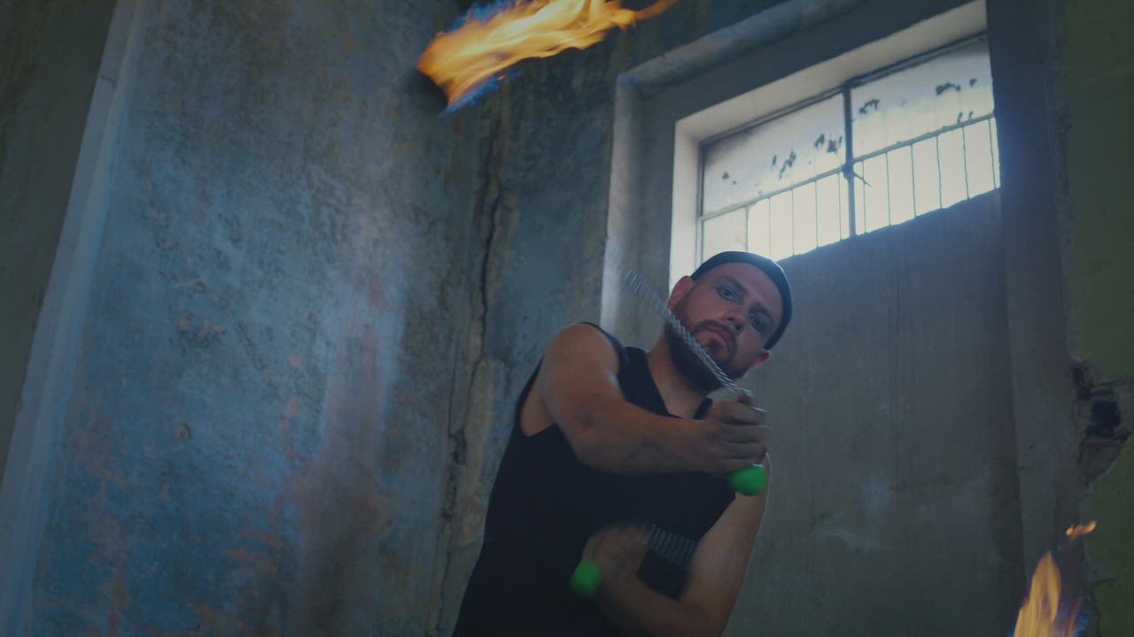 Man showcasing impressive fireball tricks - Free Stock Video