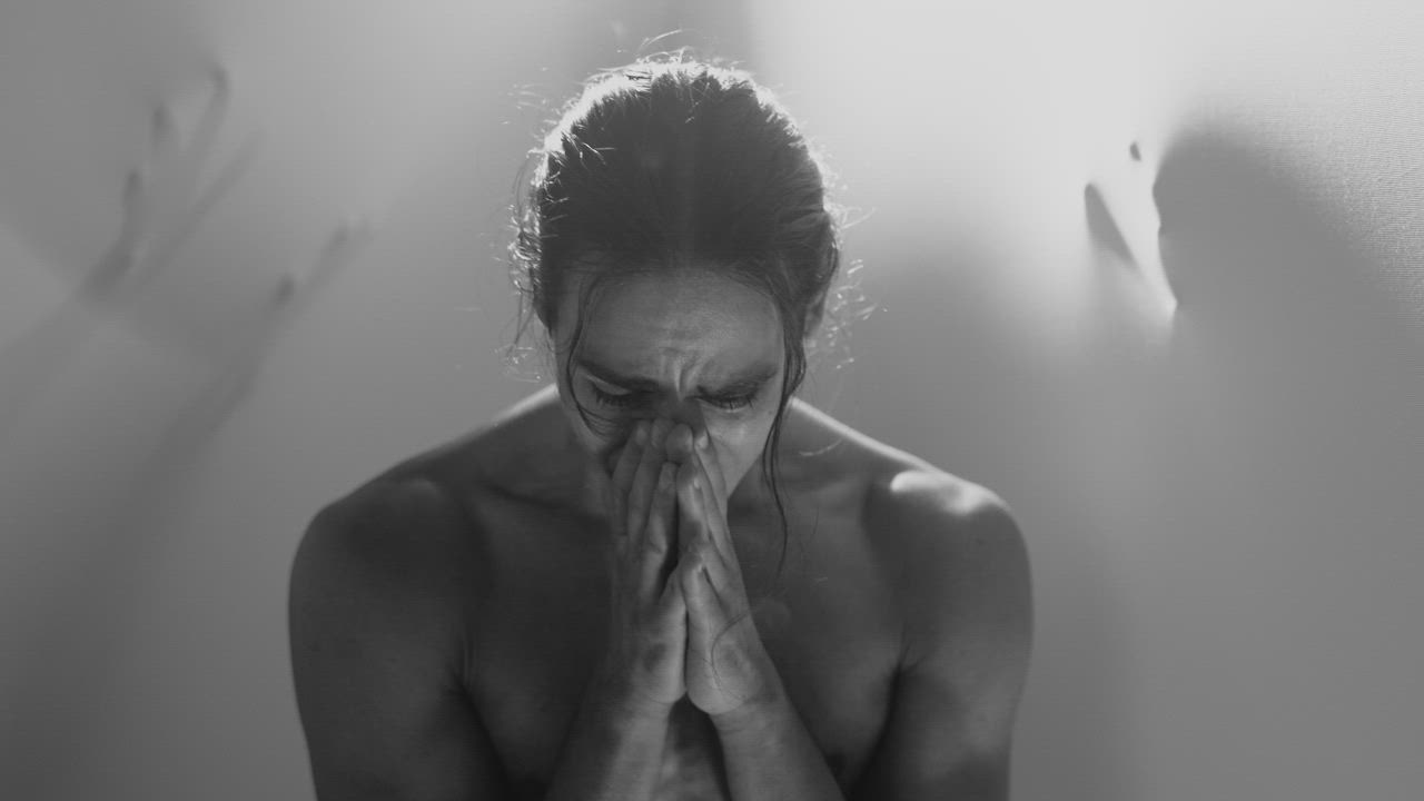 Representation of a man tormented by his demons - Free Stock Video