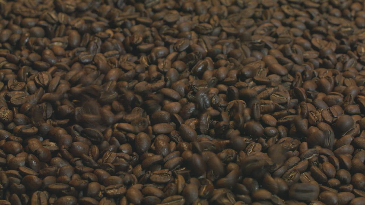 Texture of a surface covered by coffee beans - Free Stock Video