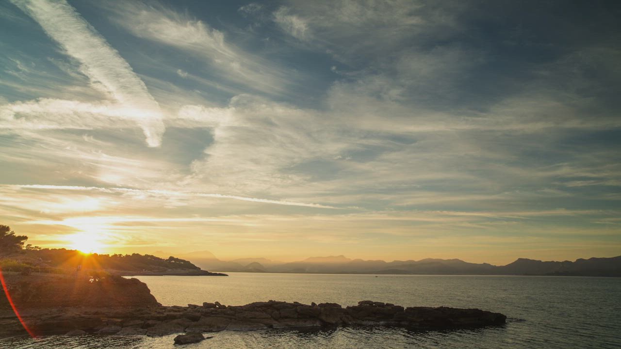 Sunset on the coast of Spain - Free Stock Video