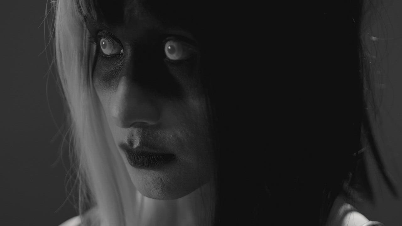 Face of a woman in a terrifying costume - Free Stock Video