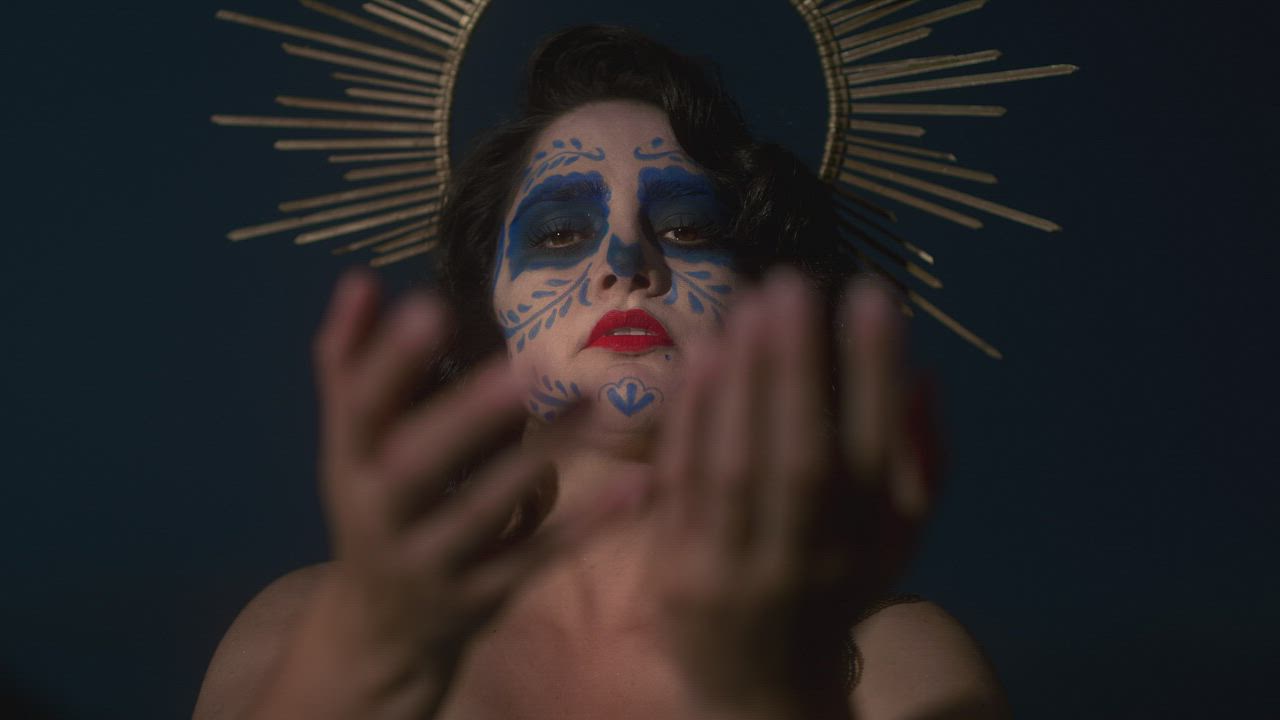 Face of a catrina on the night of the day of the dead - Free Stock Video