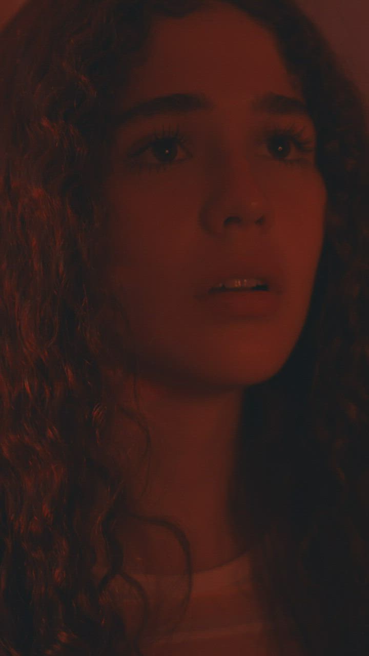 Face of a woman being possessed in a haunted mansion - Free Stock Video