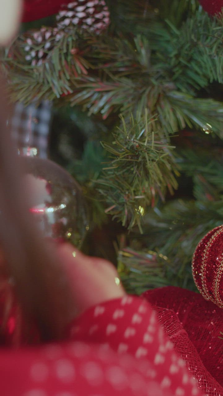 Decorated with spheres a Christmas tree - Free Stock Video