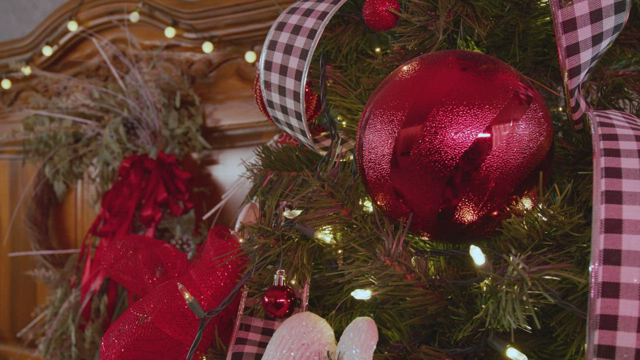 Close view of a Christmas tree - Free Stock Video