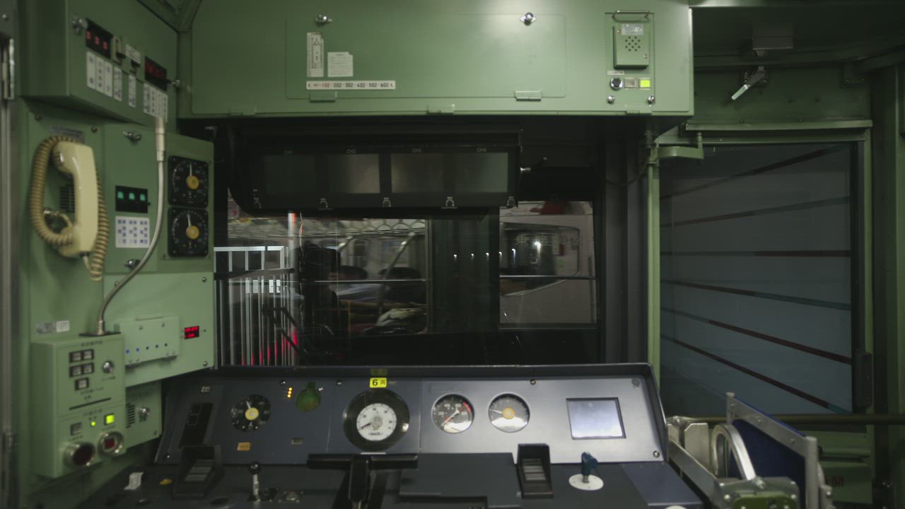 Inside a rear control cabin of a subway train - Free Stock Video