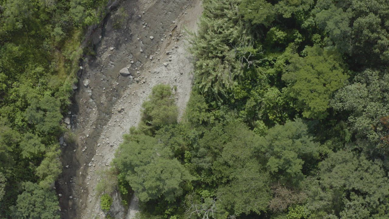 River in nature seen from high in the air - Free Stock Video