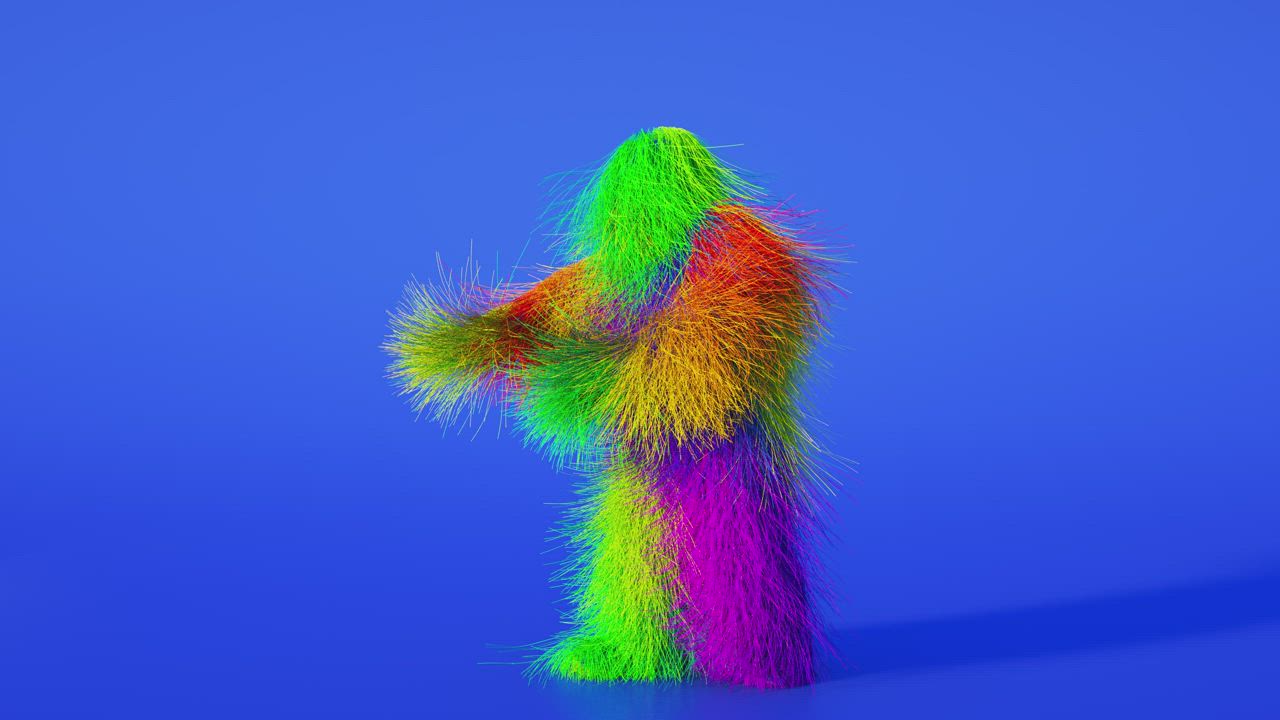 Animated multicoloured monster dancing - Free Stock Video