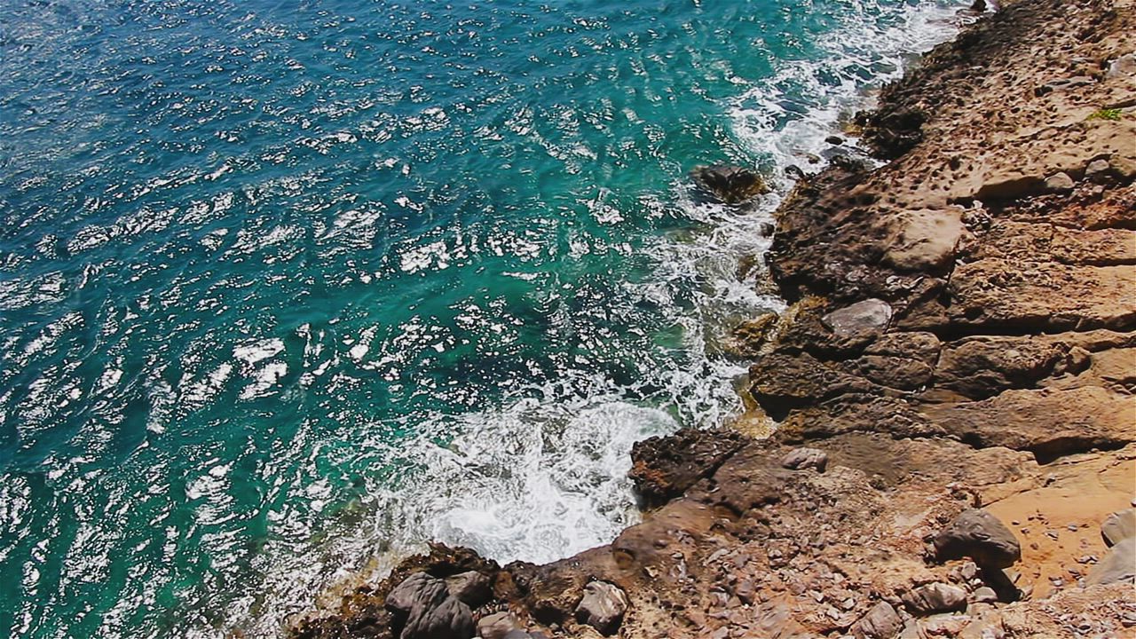 Scenic water of the Mediterranean Sea in Crete, Greece - Free Stock Video