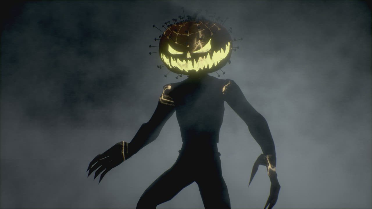 Spooky Jack O'Lantern monster - Free Stock Video