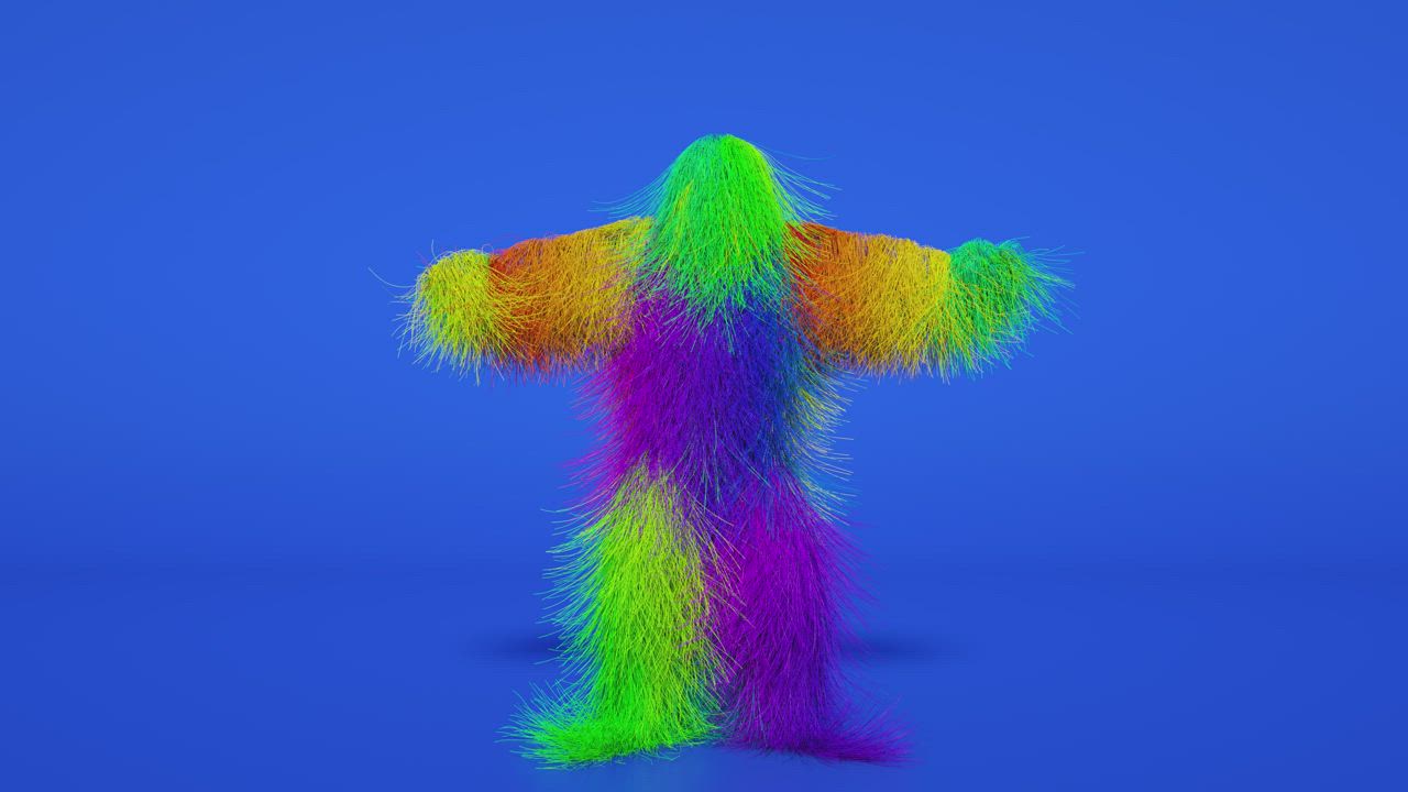 Hairy multicoloured monster dancing to music - Free Stock Video