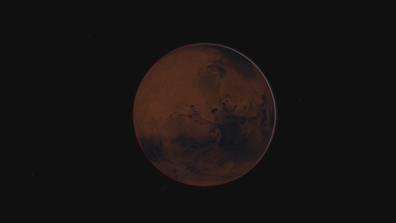 Planet Mars rotating gracefully in Space - Free Stock Video