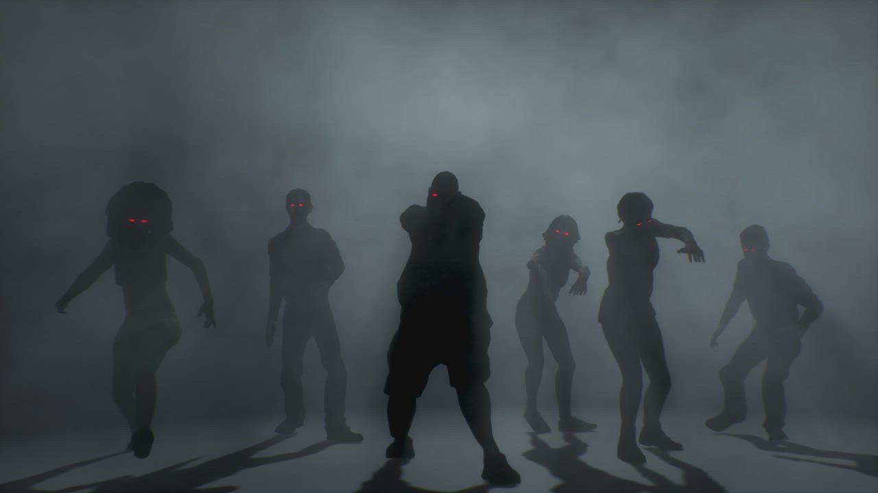 Scary pack of zombies stumbling slowly towards the camera - Free Stock ...