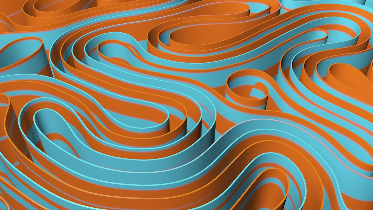 Swirling ribbons of colour move hypnotically - Free Stock Video