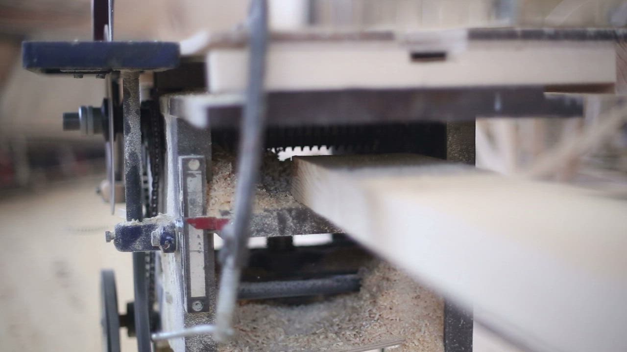 Close up of timber in a circular saw - Free Stock Video