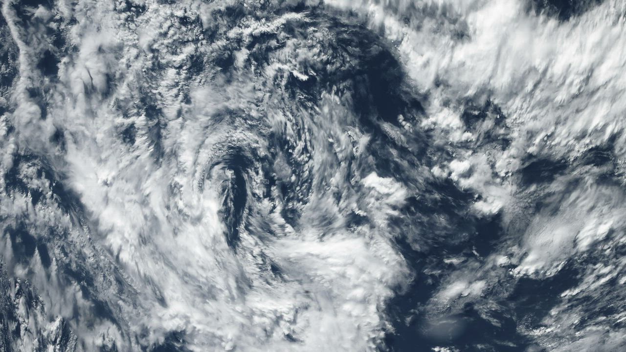 Swirling cyclone forming over the sea - Free Stock Video