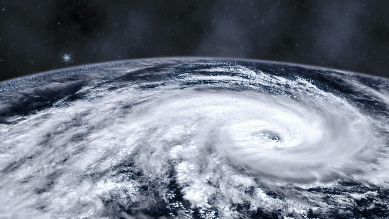 Angry cloud system showing a forming cyclone - Free Stock Video