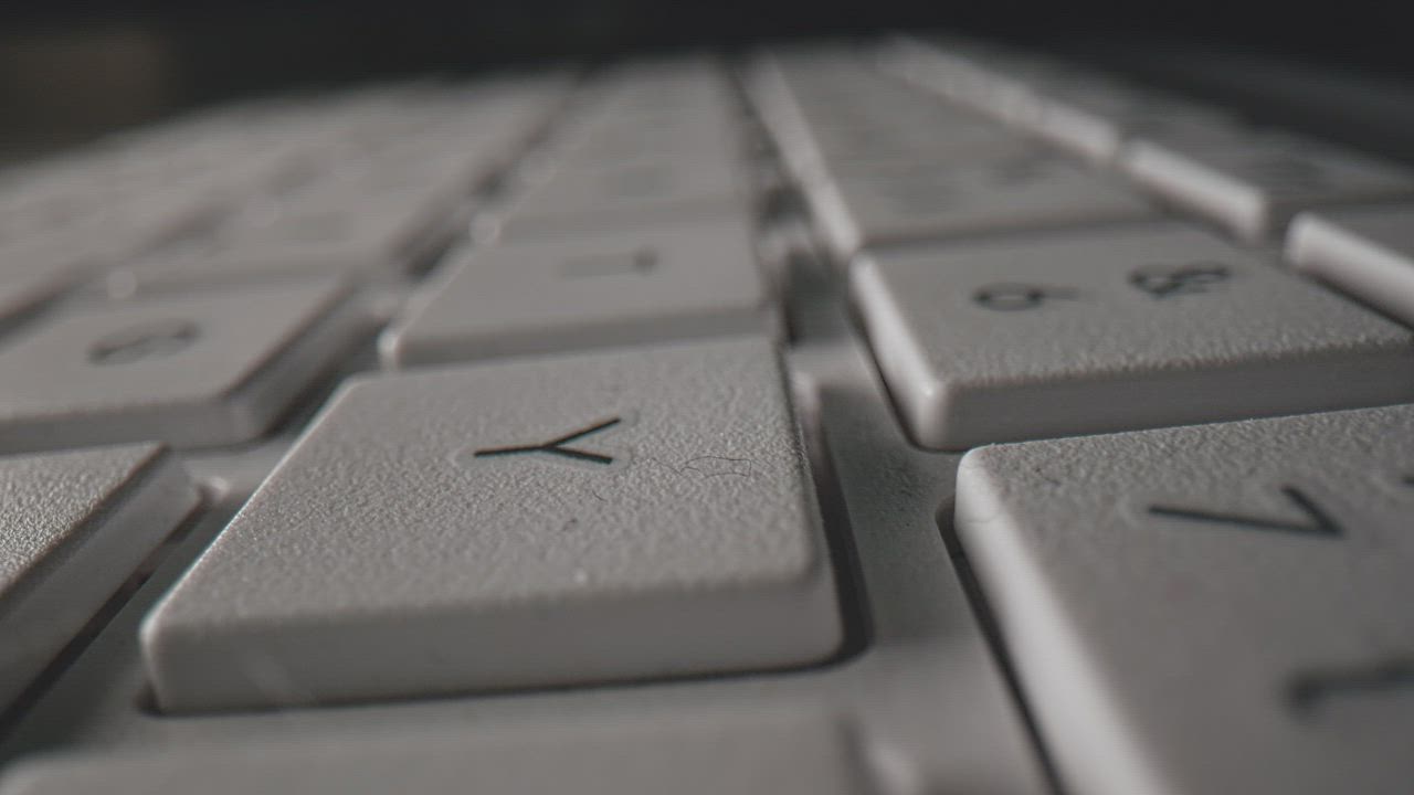 Close up of a keyboards letters - Free Stock Video