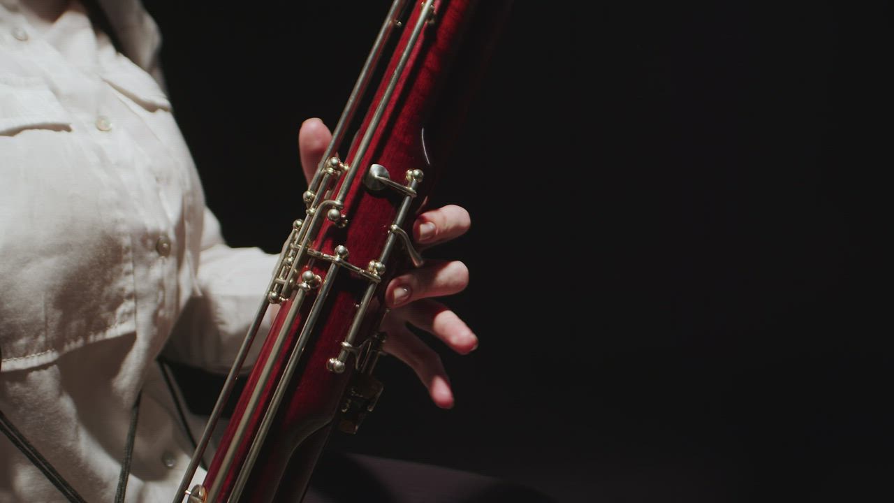 Close up of a woman playing an instrument at a jazz club - Free Stock Video