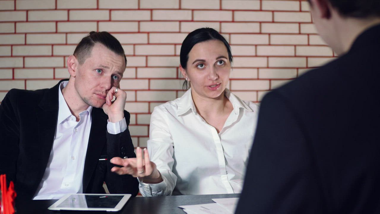 Two interviewers discussing a role with an interviewee - Free Stock Video
