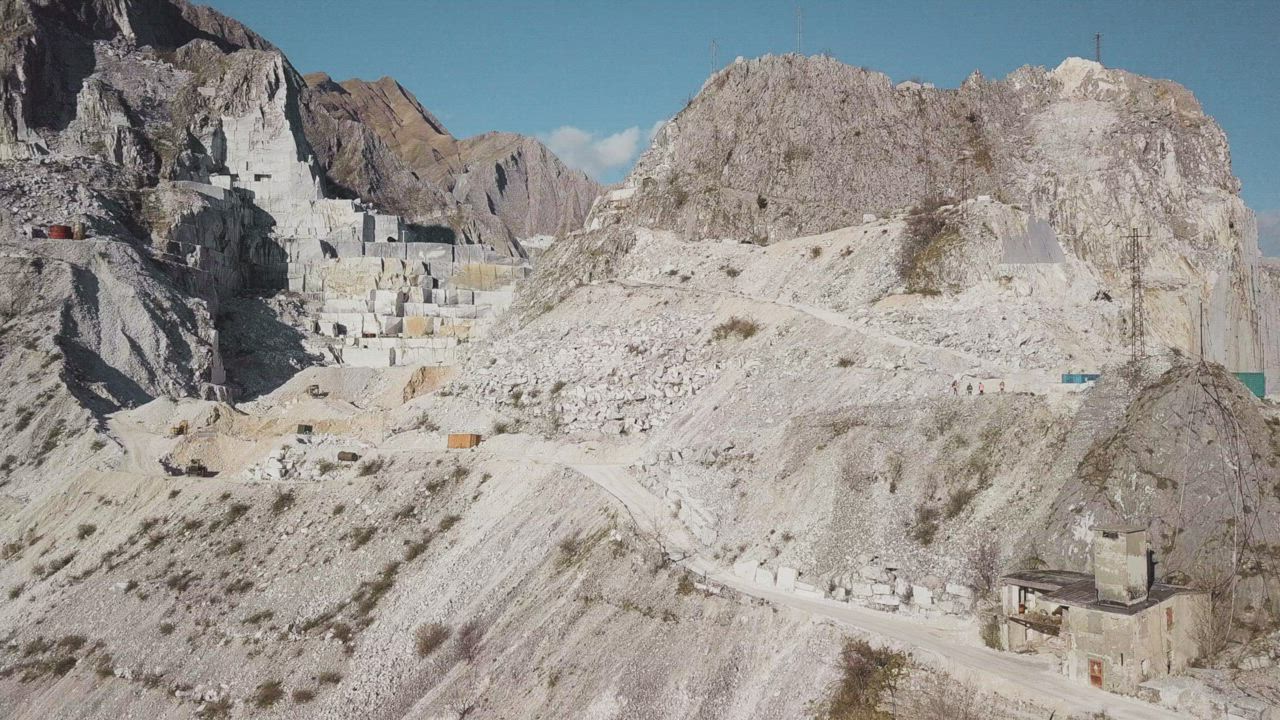 Arial shot of a mining quarry in Italy - Free Stock Video