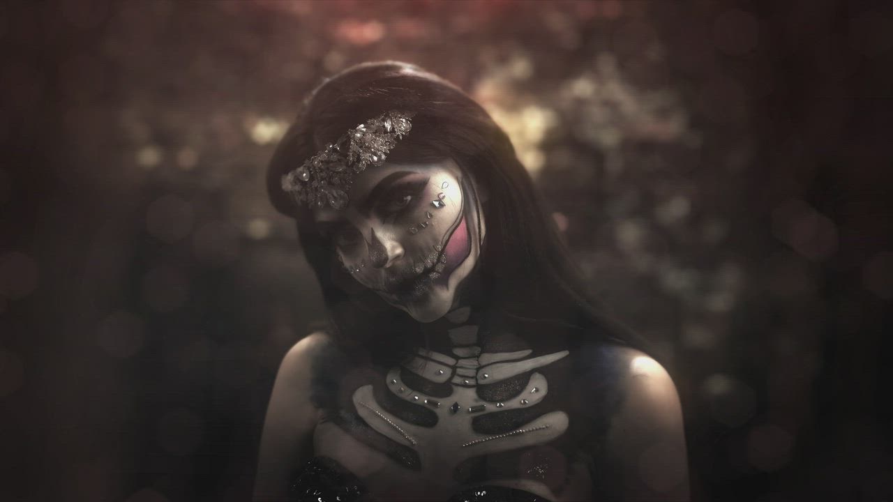 Medium shot of a young woman dressed as catrina - Free Stock Video