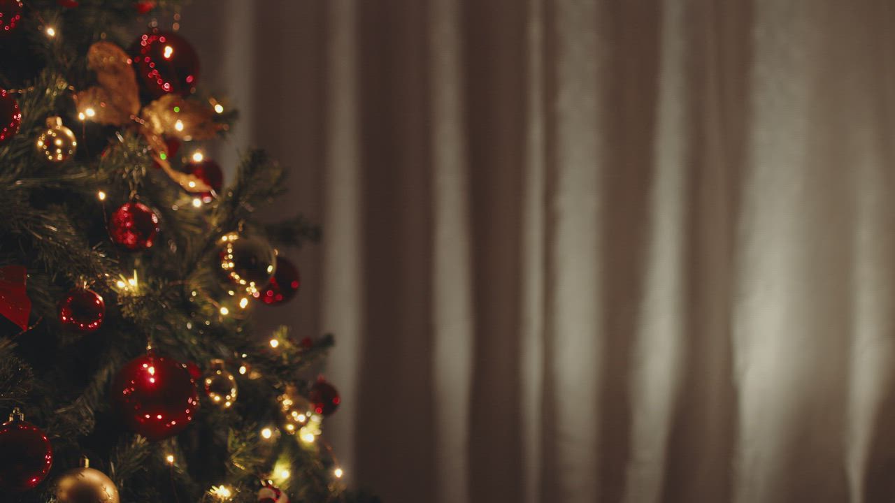 Twinkling christmas tree with white background - Free Stock Video