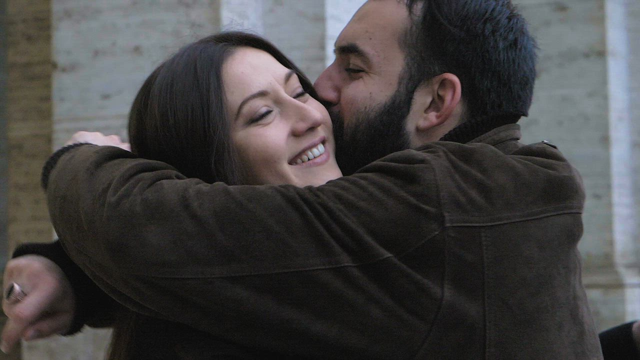 Young couple reunited and happy - Free Stock Video