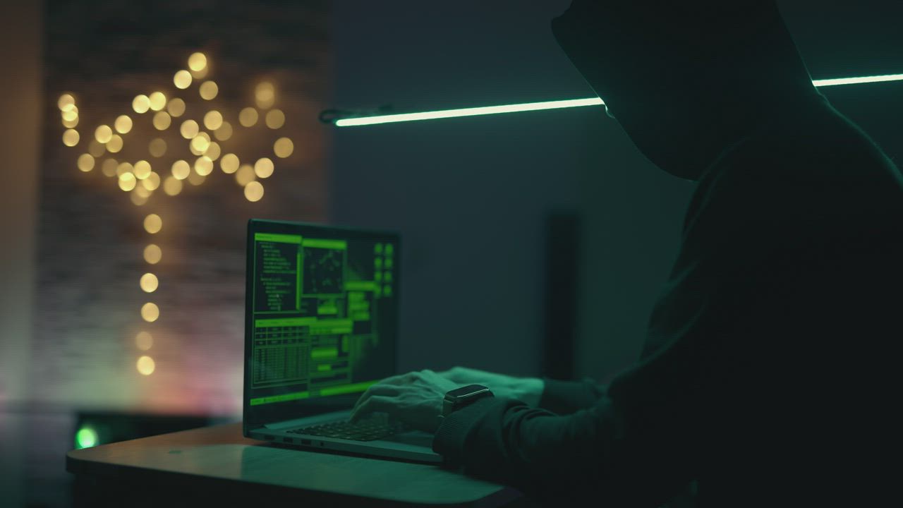 Programmer hacking information on the dark web - Free Stock Video