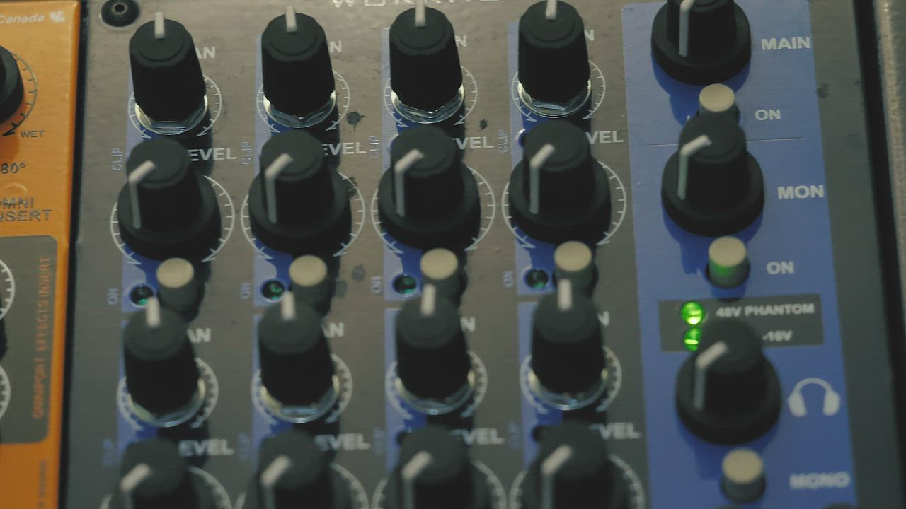 Closeup of a music console - Free Stock Video