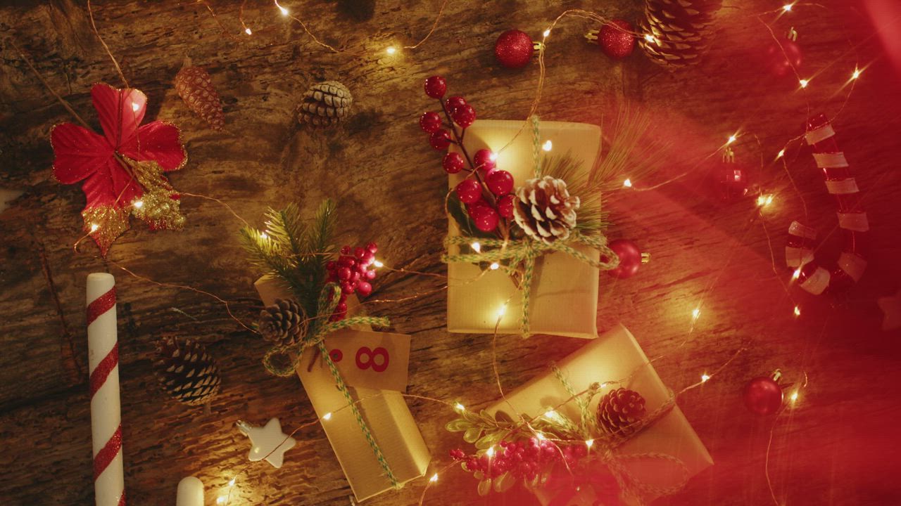 Christmassy and festive rotating background - Free Stock Video