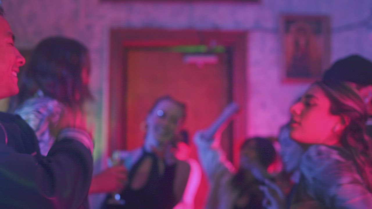 Funny group of friends dancing at a party - Free Stock Video