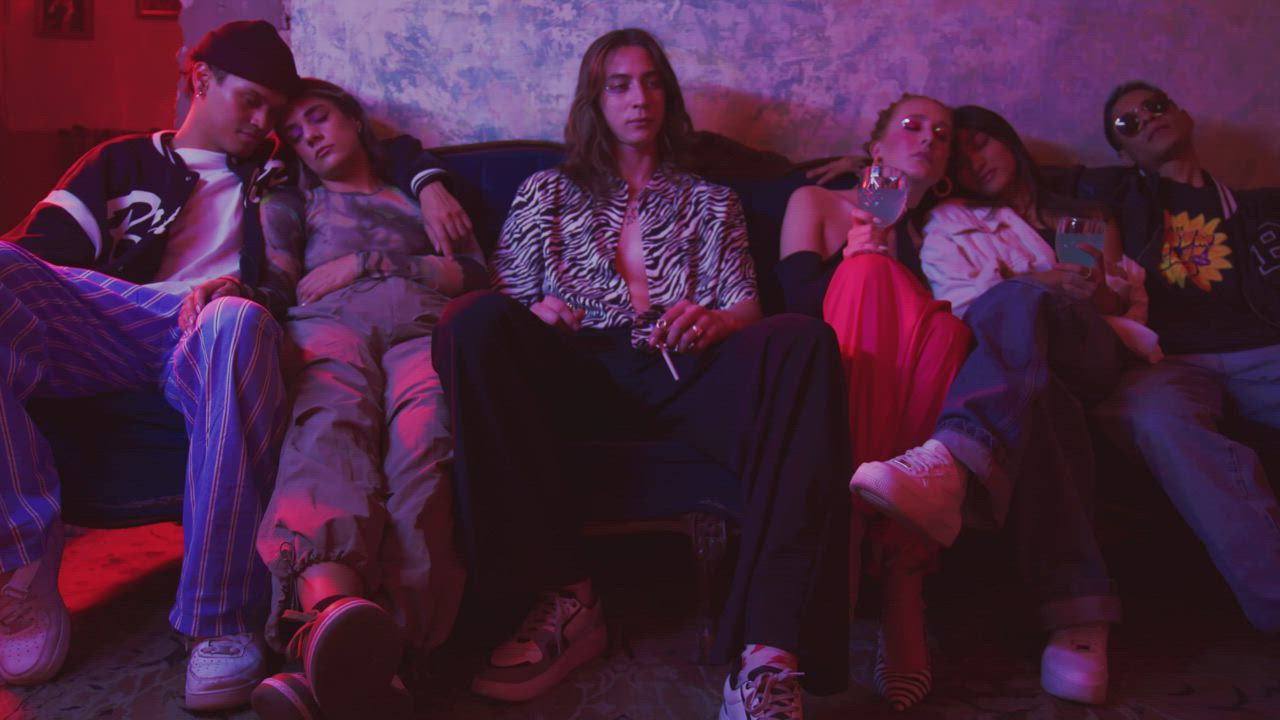 Group of exhausted friends sitting during a party - Free Stock Video