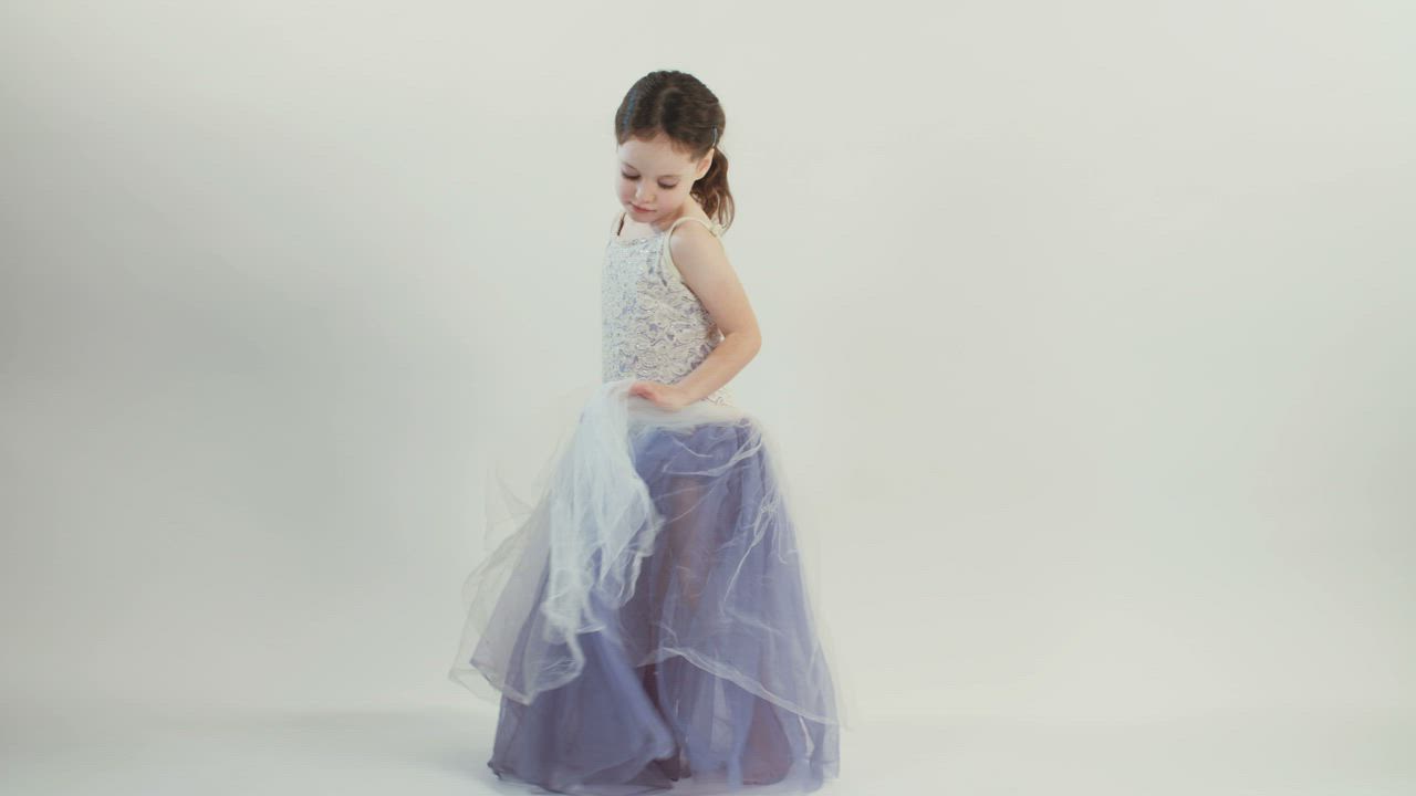 Cute little girl in princess dress dancing - Free Stock Video