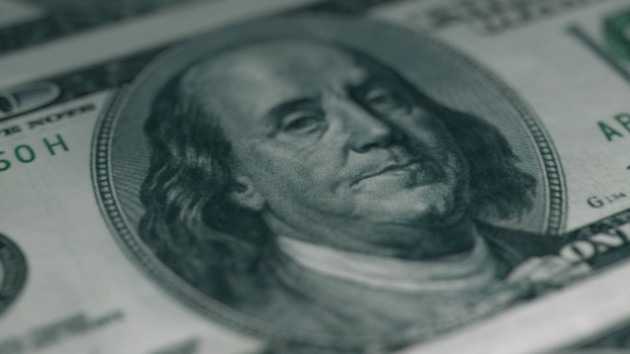 Close-up of a one-dollar bill - Free Stock Video
