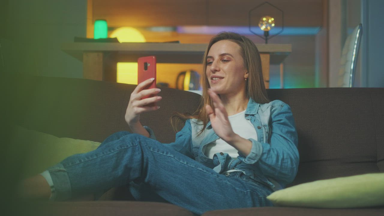 Woman talking on a video call - Free Stock Video