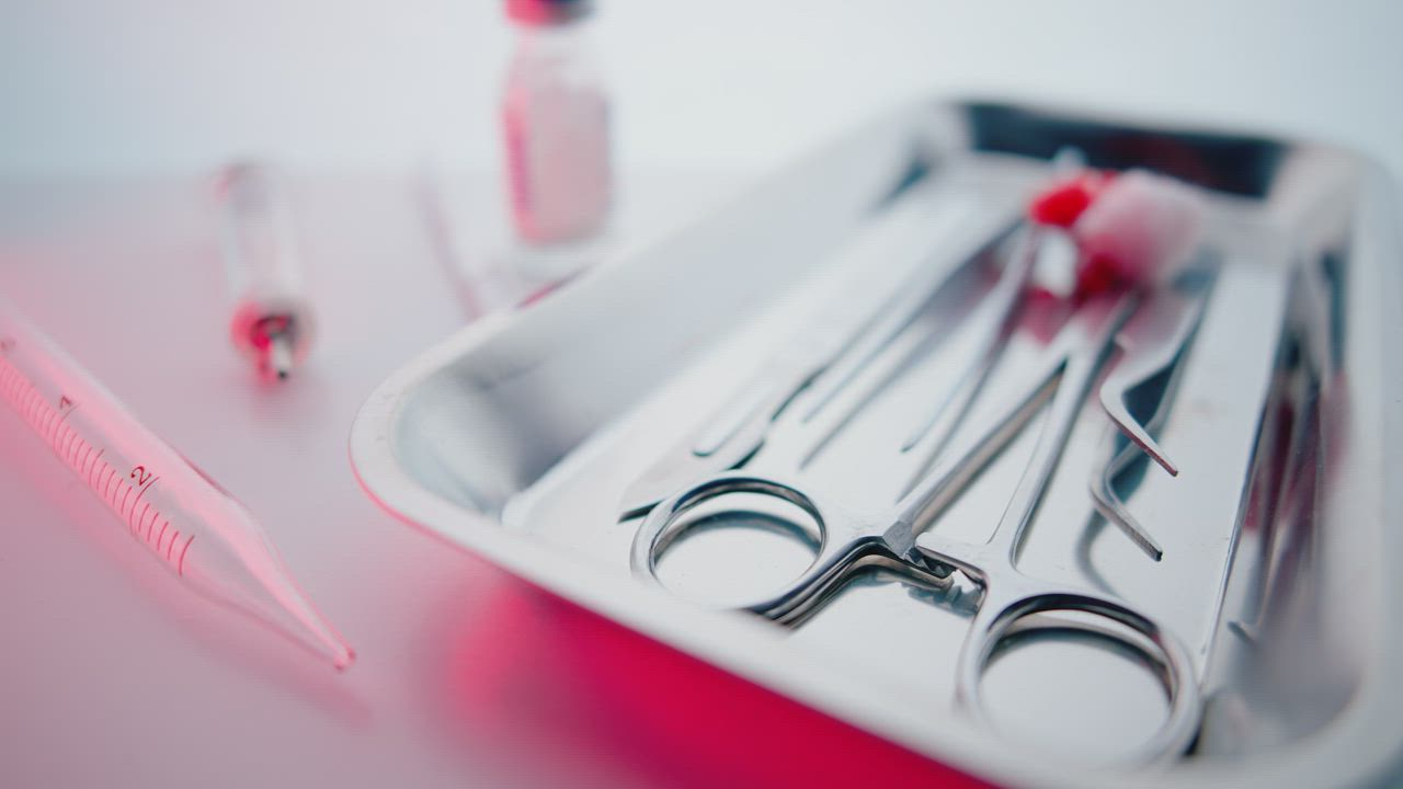 Close up of medical instruments - Free Stock Video
