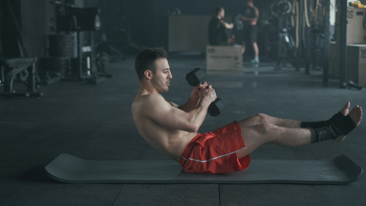 Strong guy training at the gym - Free Stock Video