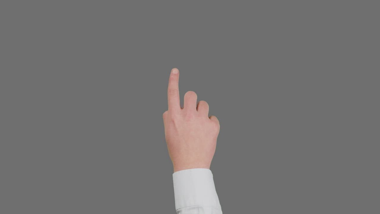 Pointing hand on grey cheker board background - Free Stock Video