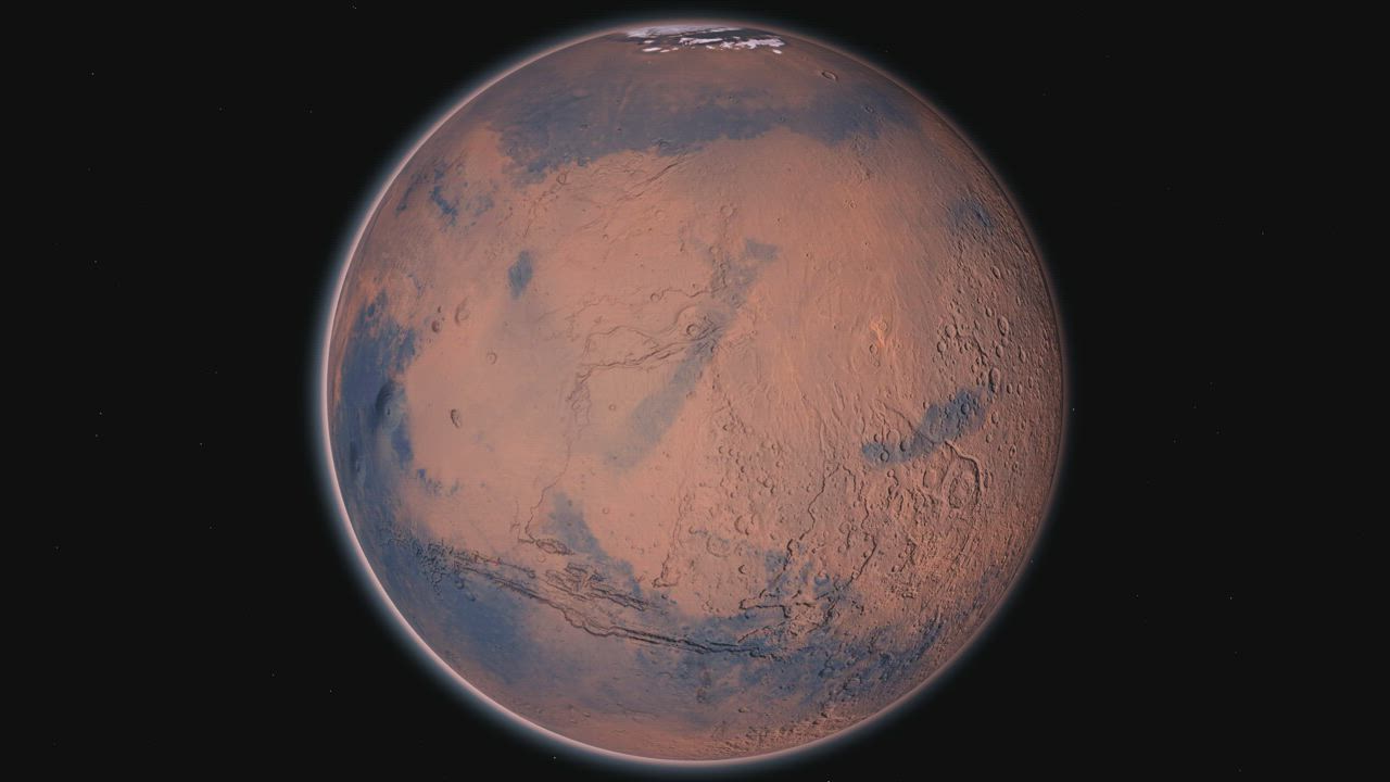 Mars spinning in space - Free Stock Video