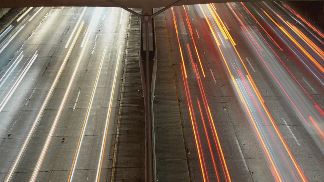 Time lapse of car lights at night - Free Stock Video