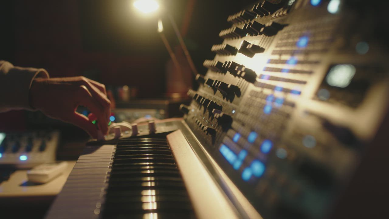 Sound engineer's hands manipulating buttons and controls - Free Stock Video