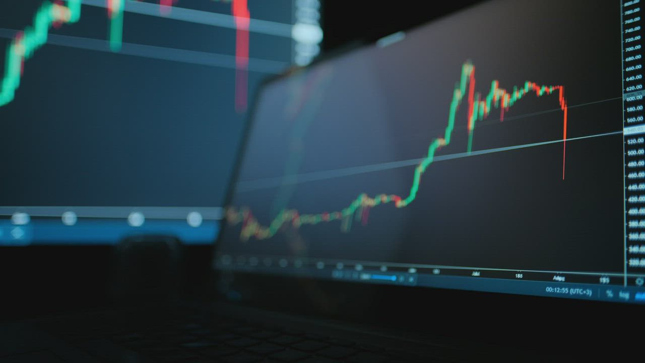 Close up of a screen of the stock subscription - Free Stock Video